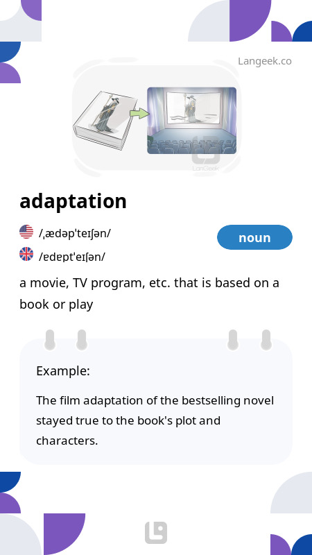 Definition & Meaning of "Adaptation" | LanGeek
