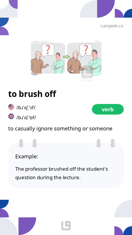 Definition & Meaning of "Brush off" | Picture Dictionary