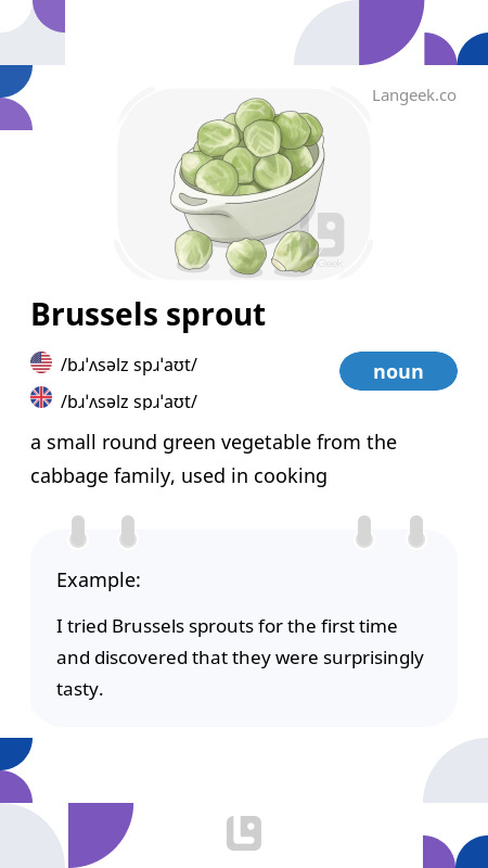 Definition & Meaning of "Brussels sprout" | Picture Dictionary