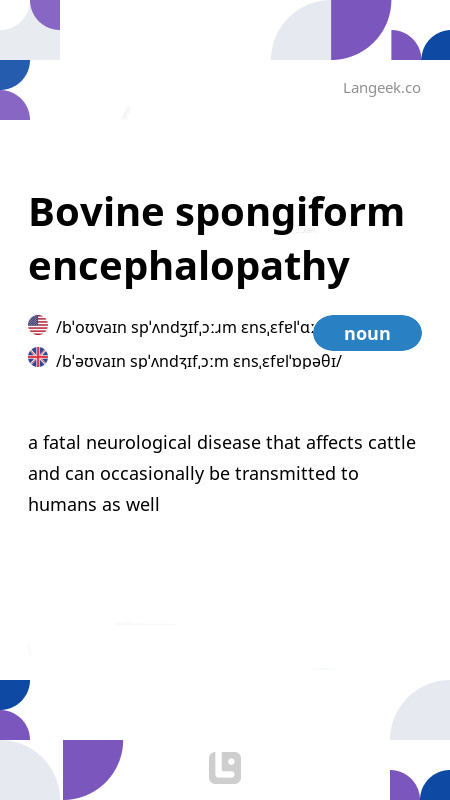 Definition & Meaning of "Bovine spongiform encephalopathy" | Picture ...