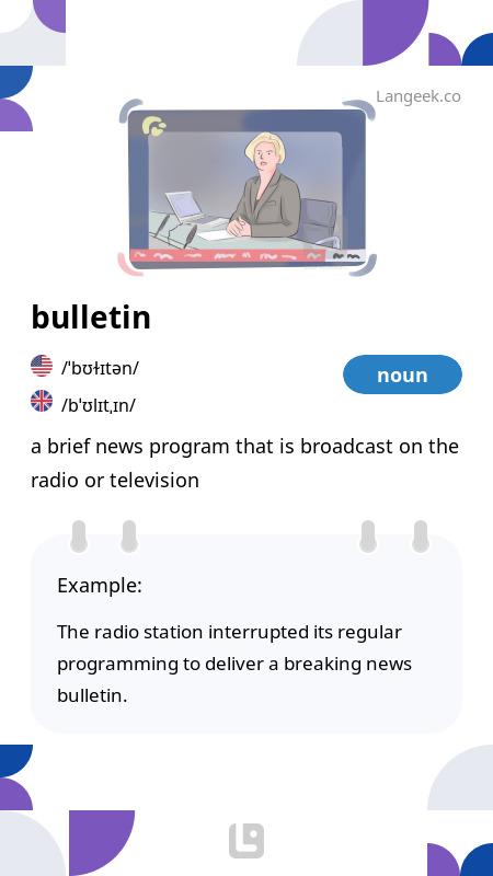 Definition & Meaning of "Bulletin" | Picture Dictionary