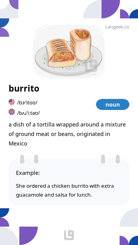 Definition & Meaning of "Burrito" | LanGeek