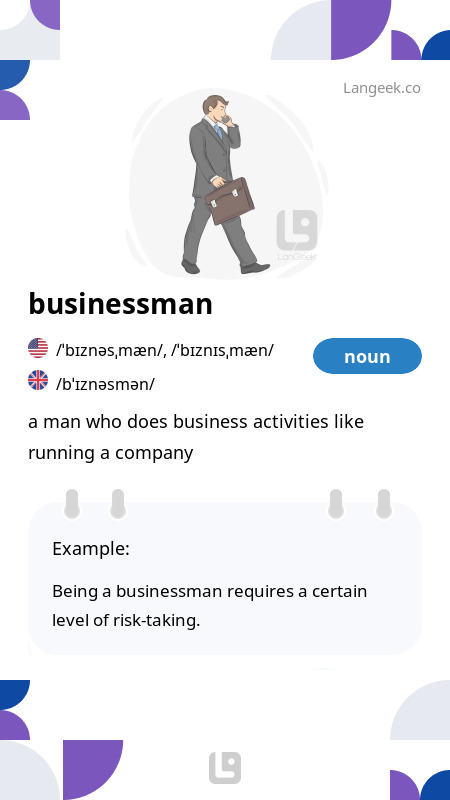 Definition & Meaning of "Businessman" | Picture Dictionary