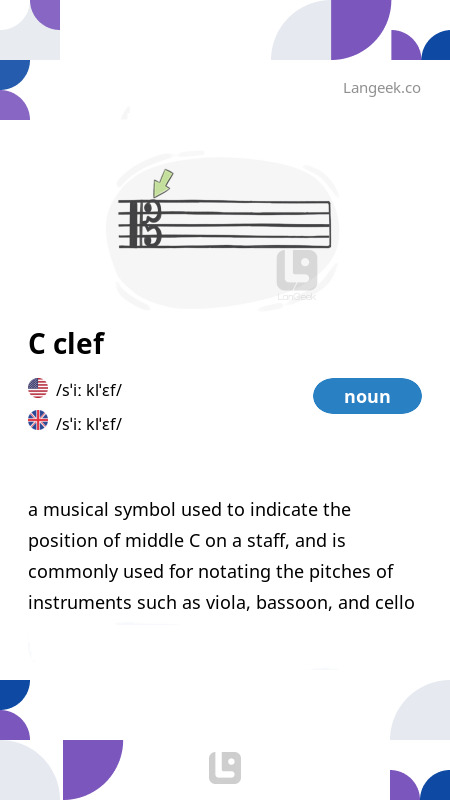 Definition & Meaning of "C clef" | LanGeek