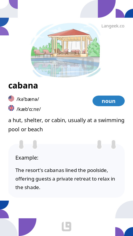Definition & Meaning of "Cabana" | LanGeek