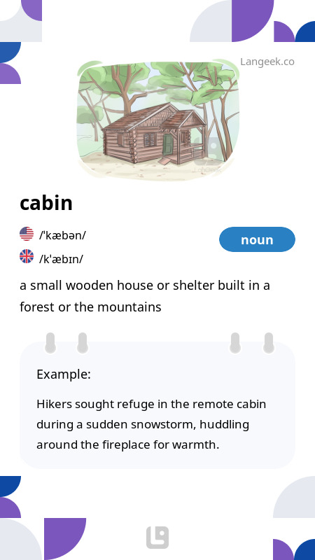 Definition & Meaning of "Cabin" | Picture Dictionary
