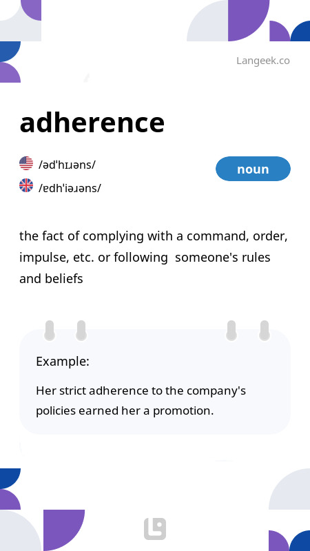 Definition & Meaning of "Adherence" | Picture Dictionary