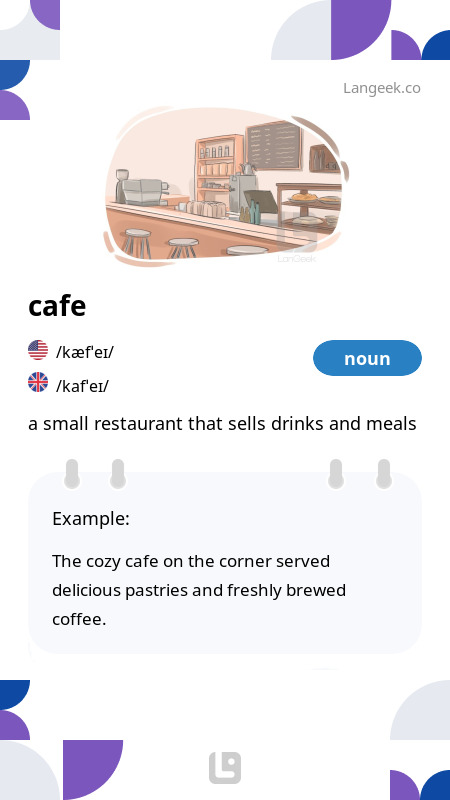 Definition & Meaning of "Cafe" | Picture Dictionary