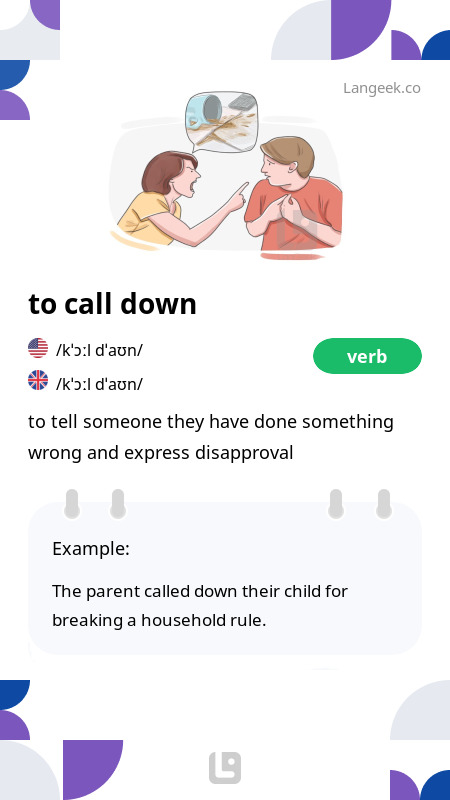 Definition & Meaning of "Call down" | Picture Dictionary