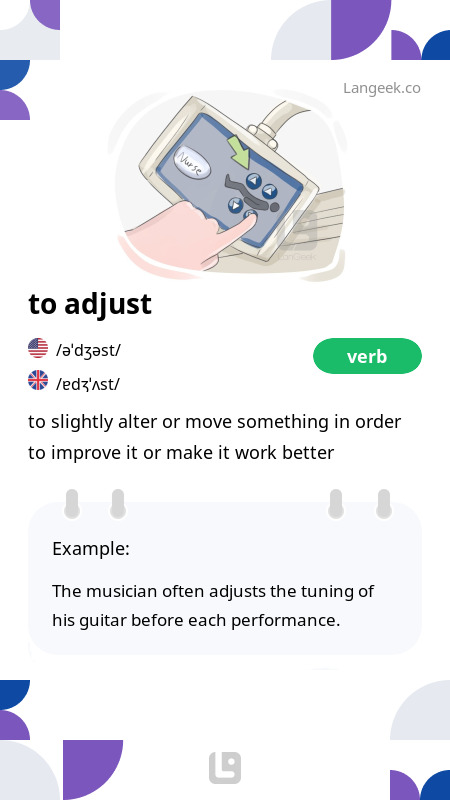 Definition & Meaning of "Adjust" | LanGeek