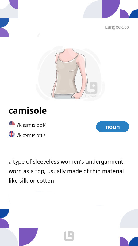 Definition & Meaning of "Camisole" | LanGeek
