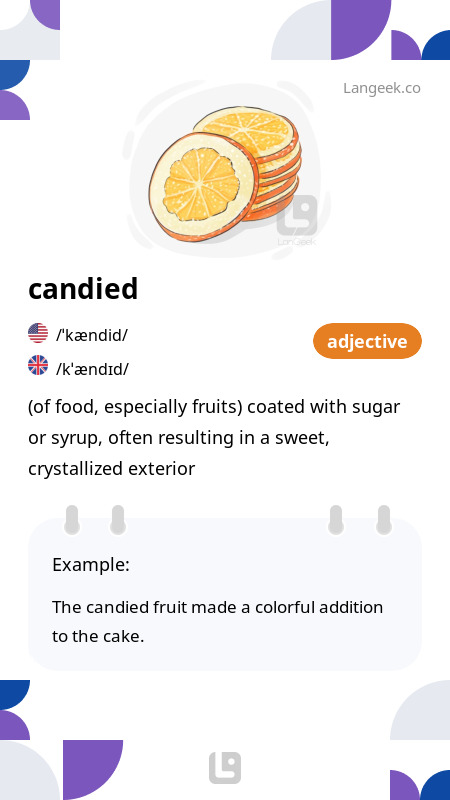 Definition & Meaning of "Candied" | LanGeek