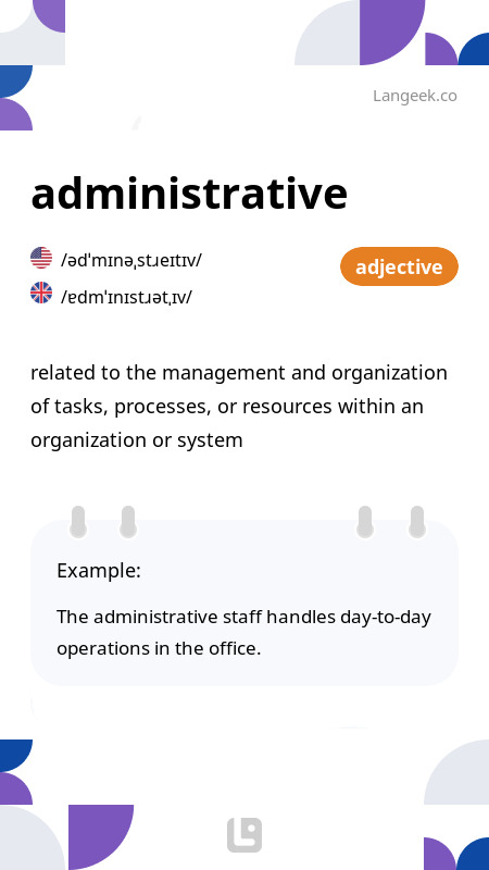 Definition & Meaning of "Administrative" | Picture Dictionary