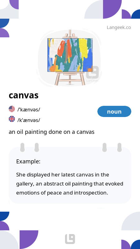 Definition & Meaning of "Canvas" | LanGeek