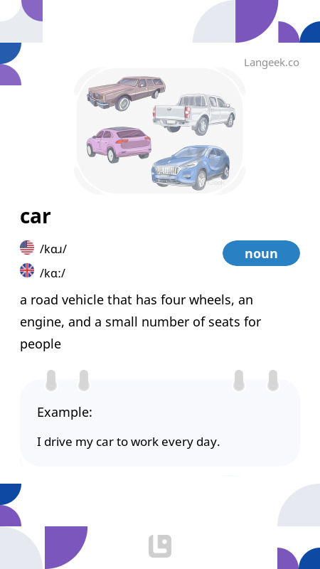 Definition & Meaning of "Car" | Picture Dictionary