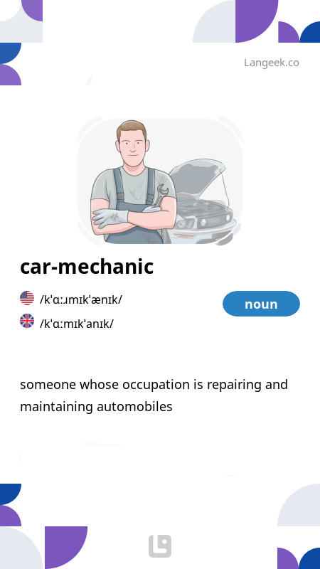 Definition & Meaning of "Car-mechanic" | Picture Dictionary