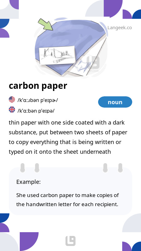 Definition & Meaning of "Carbon paper" | LanGeek
