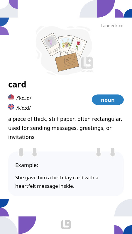 Definition & Meaning of "Card" | Picture Dictionary