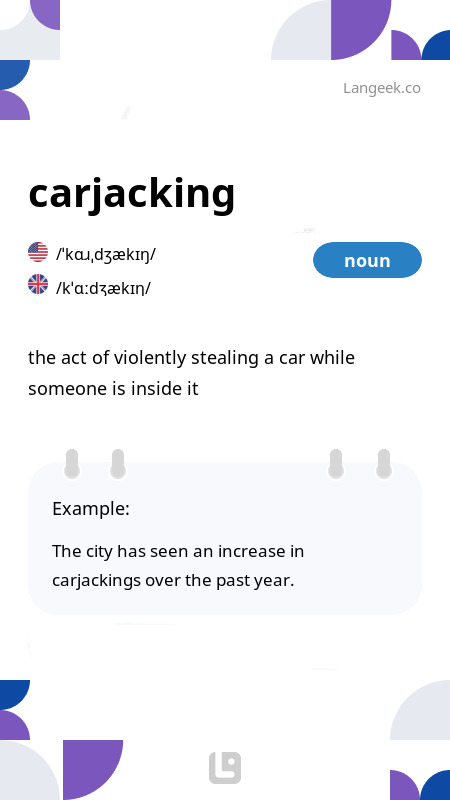 Definition & Meaning of "Carjacking" | Picture Dictionary