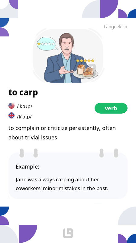 Definition & Meaning of "Carp" | LanGeek