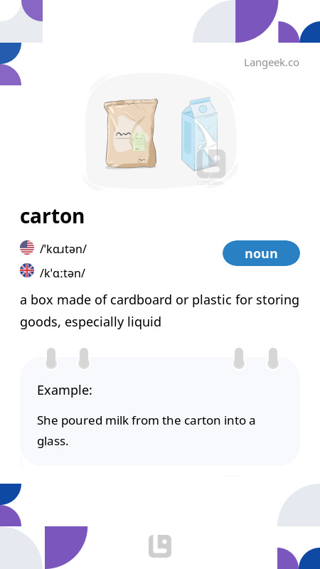 Definition & Meaning of "Carton" | LanGeek