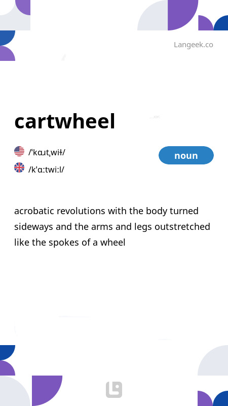 Definition & Meaning of "Cartwheel" | Picture Dictionary