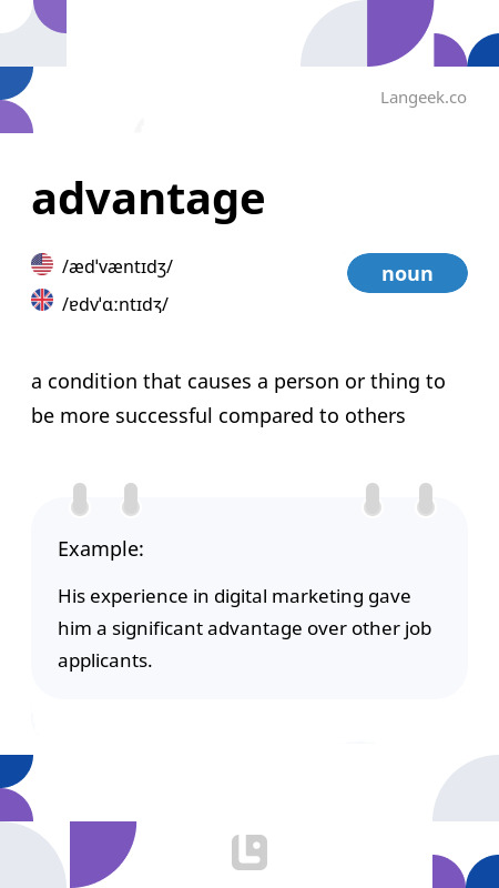 Definition & Meaning of "Advantage" | Picture Dictionary
