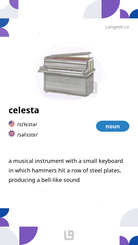 Definition & Meaning of "Celesta" | Picture Dictionary