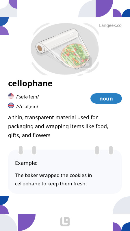 Definition & Meaning of "Cellophane" | Picture Dictionary