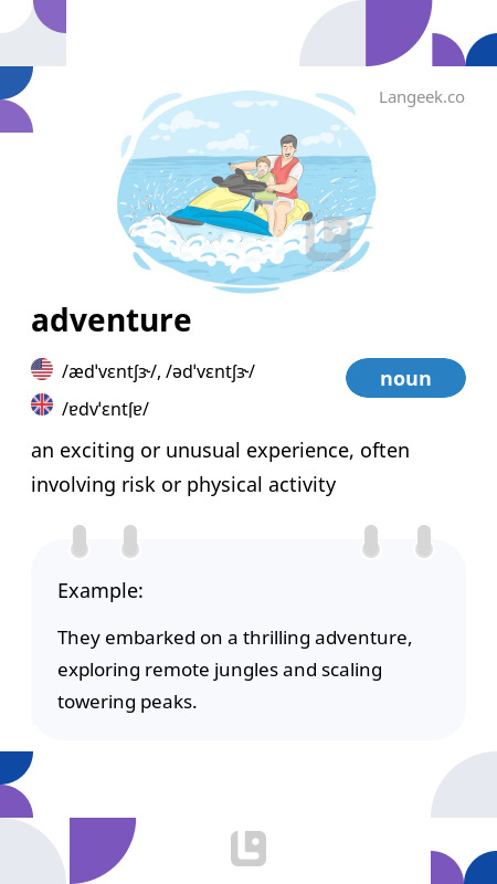 Definition & Meaning of "Adventure" | Picture Dictionary