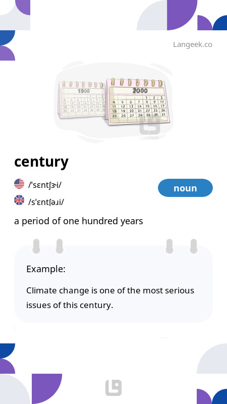 Definition & Meaning of "Century" | Picture Dictionary