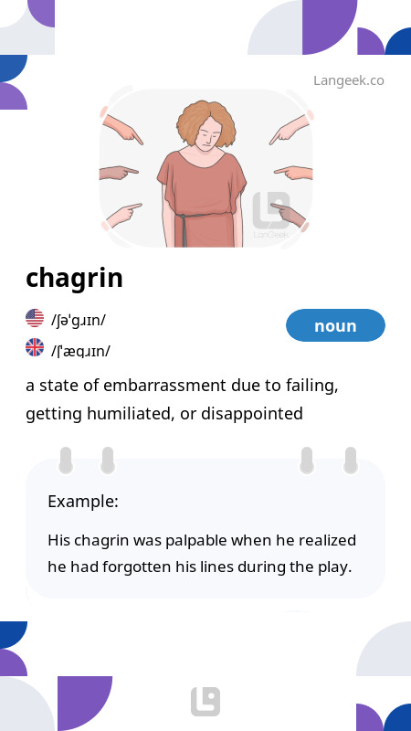 Definition & Meaning of "Chagrin" | Picture Dictionary