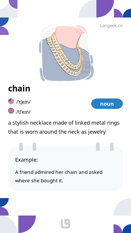 Definition & Meaning of "Chain" | LanGeek