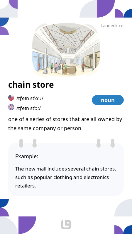 Definition & Meaning of "Chain store" | Picture Dictionary