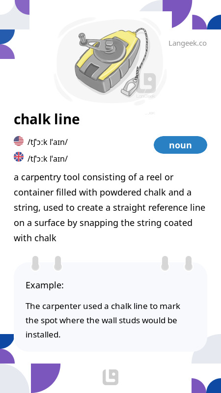 Definition & Meaning of "Chalk line" | Picture Dictionary