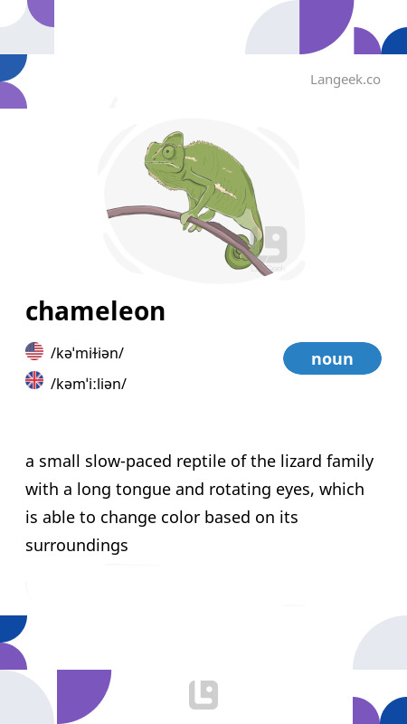 Definition & Meaning of "Chameleon" | Picture Dictionary