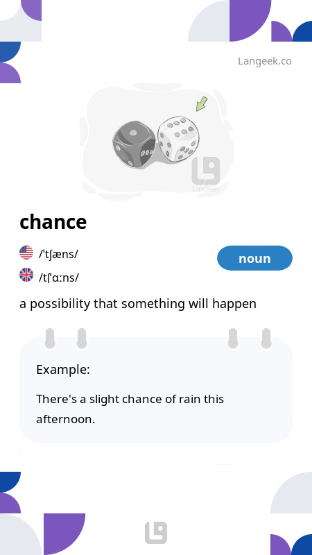 Definition & Meaning of "Chance" | LanGeek