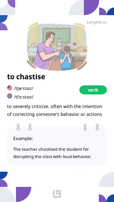 Definition & Meaning of "Chastise" | Picture Dictionary