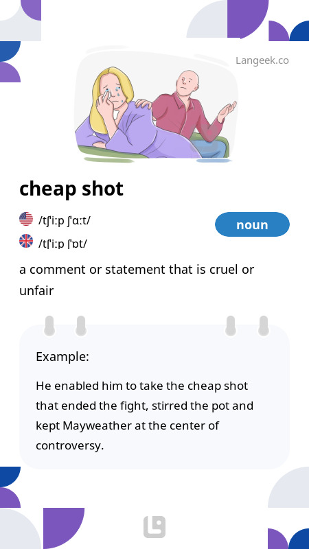 Definition & Meaning of "Cheap shot" | Picture Dictionary