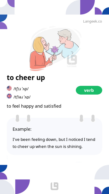 Definition & Meaning of "Cheer up" | Picture Dictionary
