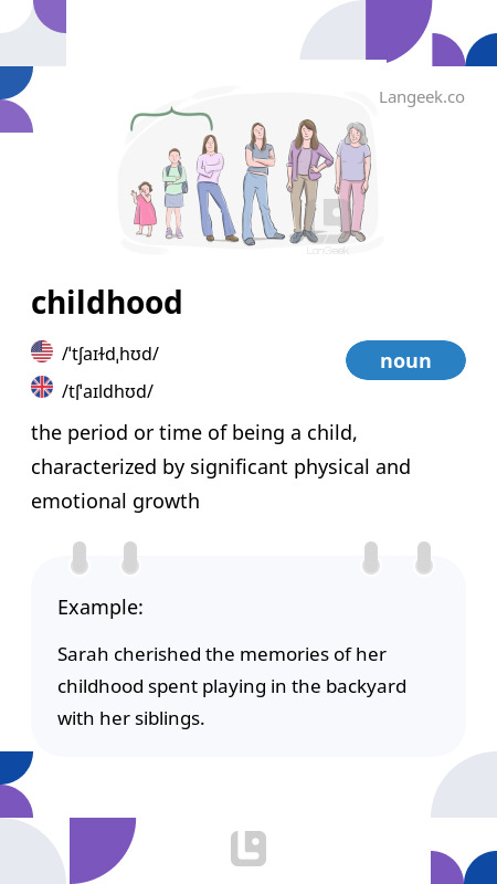 Definition & Meaning of "Childhood" | Picture Dictionary