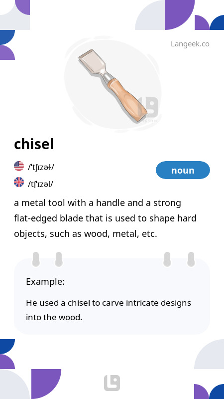 Definition And Meaning Of Chisel Picture Dictionary