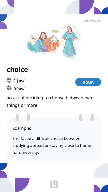 Definition & Meaning of "Choice" | Picture Dictionary