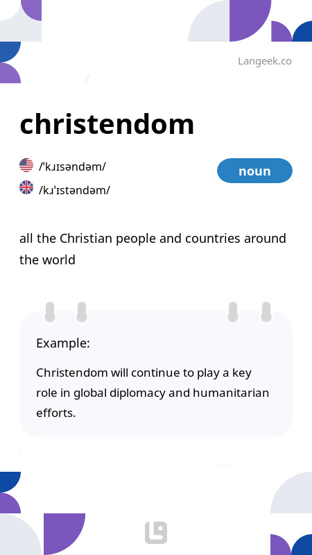 Definition & Meaning of "Christendom" | LanGeek