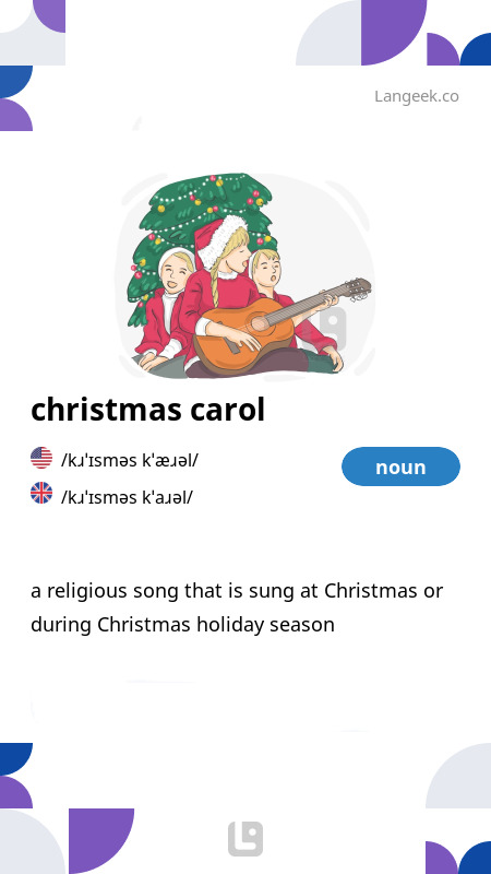 Definition & Meaning of "Christmas carol" | Picture Dictionary