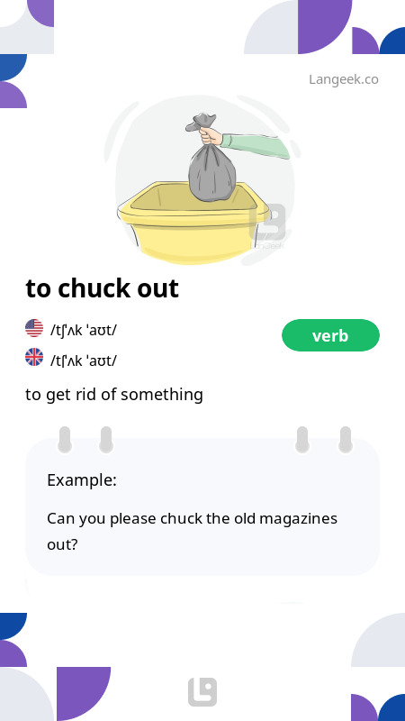 Definition & Meaning of "Chuck out" | Picture Dictionary