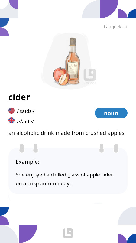 Definition & Meaning of "Cider" | Picture Dictionary