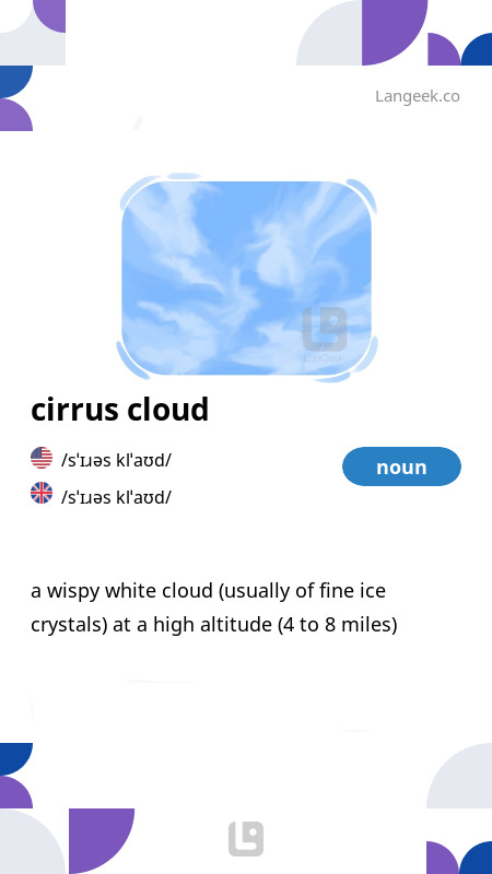 Definition & Meaning of "Cirrus cloud" | Picture Dictionary
