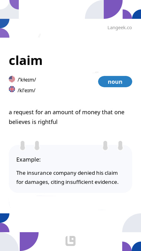 Definition & Meaning of "Claim" | Picture Dictionary