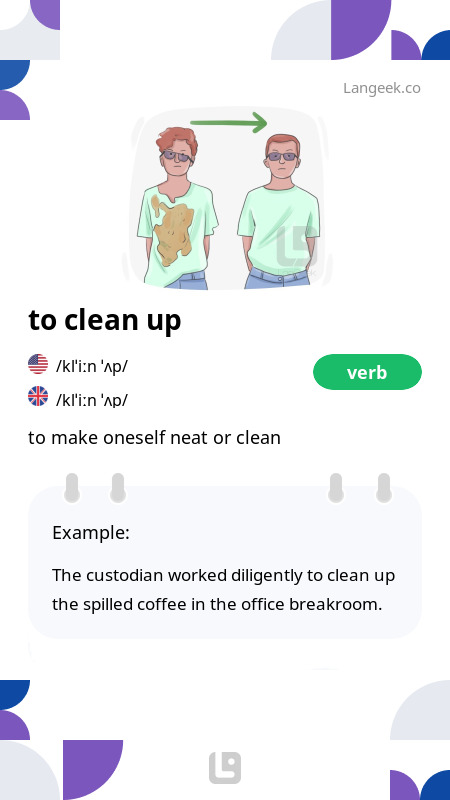 Definition & Meaning of "Clean up" | Picture Dictionary